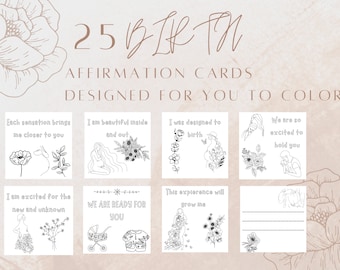 30 Printable Birth Affirmation Cards for Labor & Delivery | Mandala ...