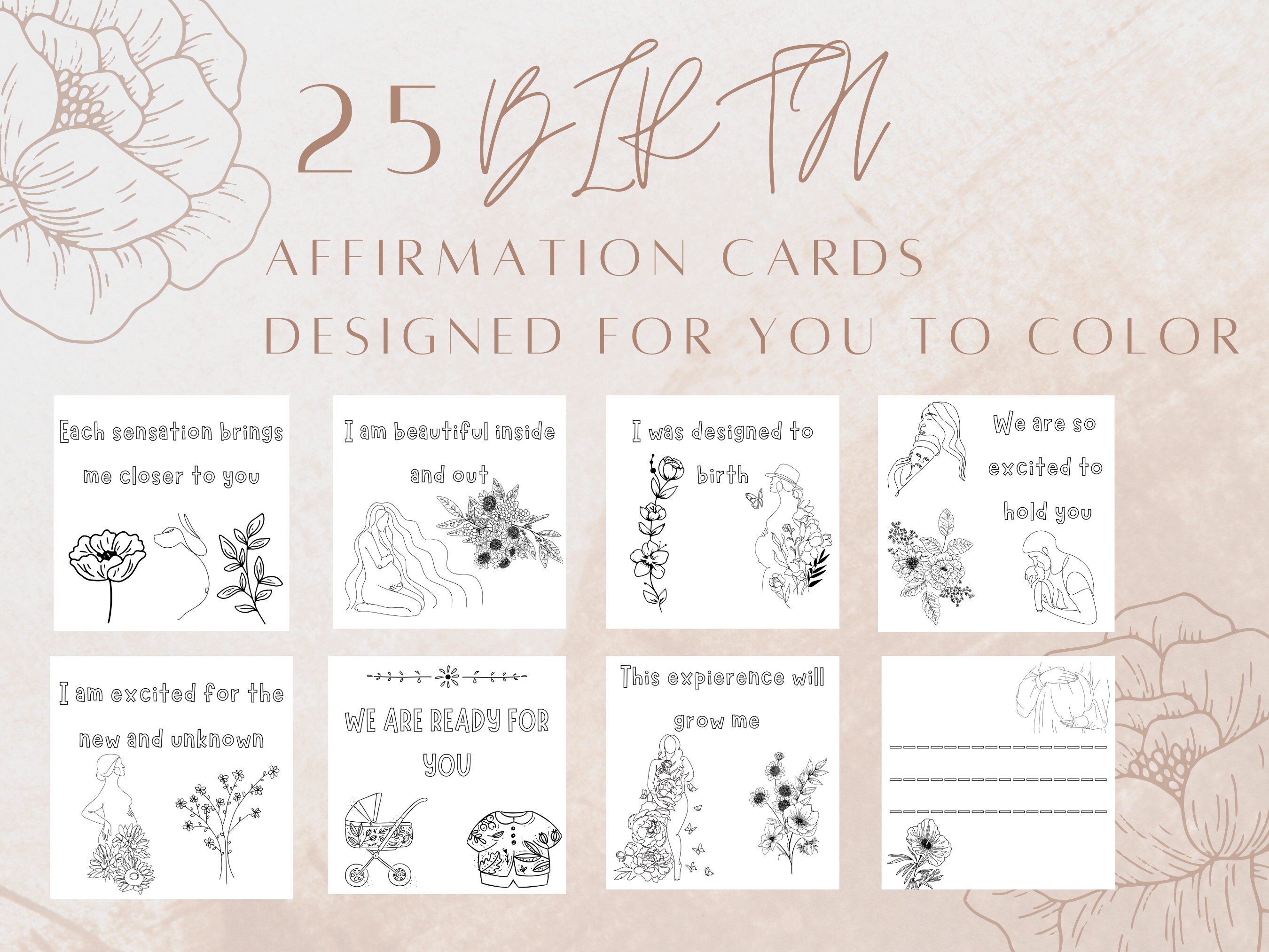25 Printable Birth Affirmation Cards for Labor & Delivery | Mandala ...