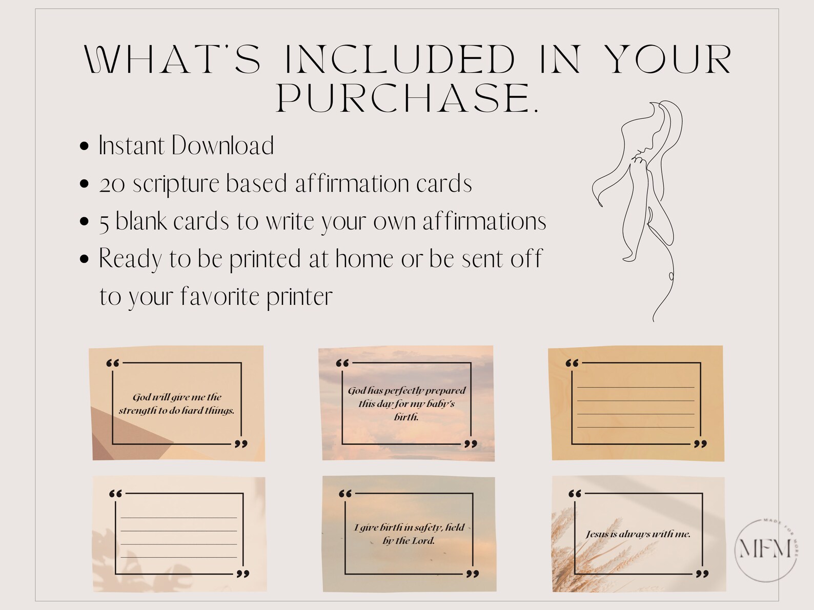 25 Printable Birth Affirmation Cards for Labor & Delivery | Scripture ...
