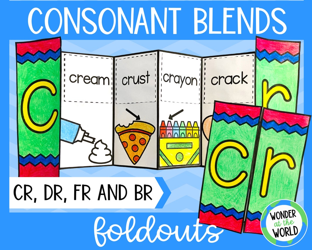 Kindergarten First Grade Consonant Blends Foldable Activity Digital ...