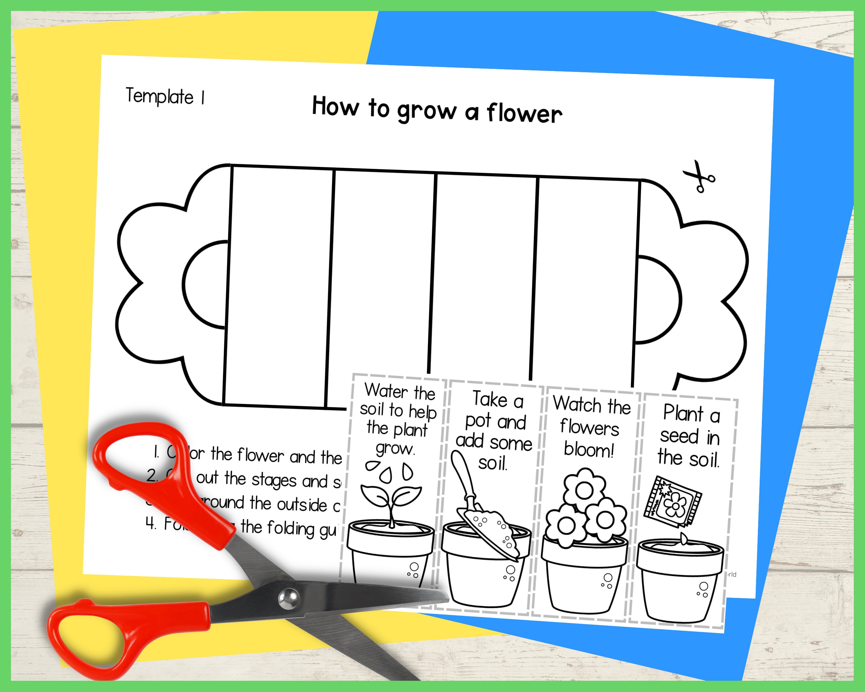How to Grow a Flower Spring Kids Printable Craft Activity Foldable ...