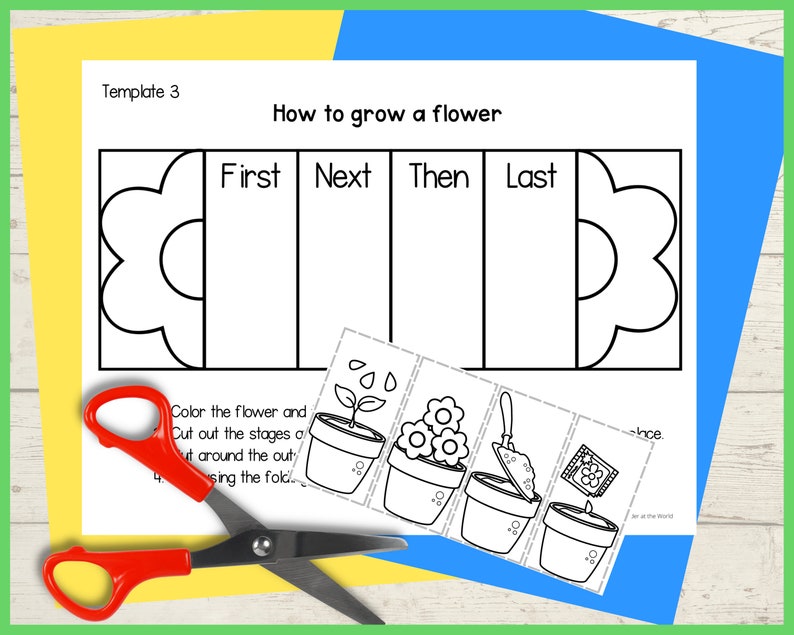 How to Grow a Flower Spring Kids Printable Craft Activity | Foldable ...