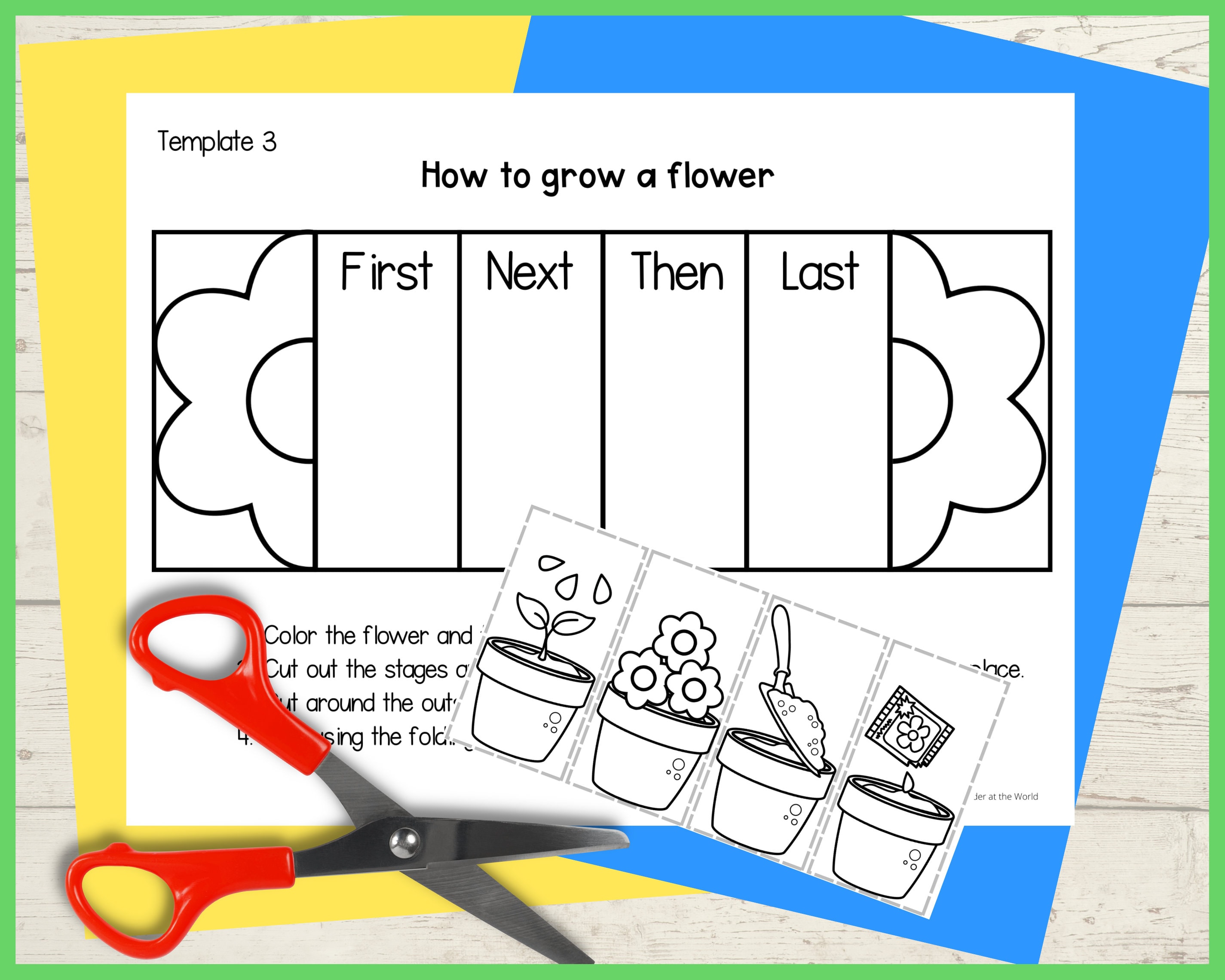 How to Grow a Flower Spring Kids Printable Craft Activity | Foldable ...