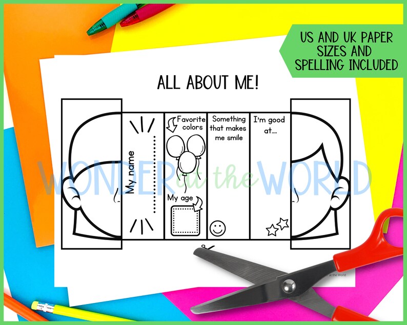 Todo sobre mí regreso a la escuela actividad plegable artesanía ...