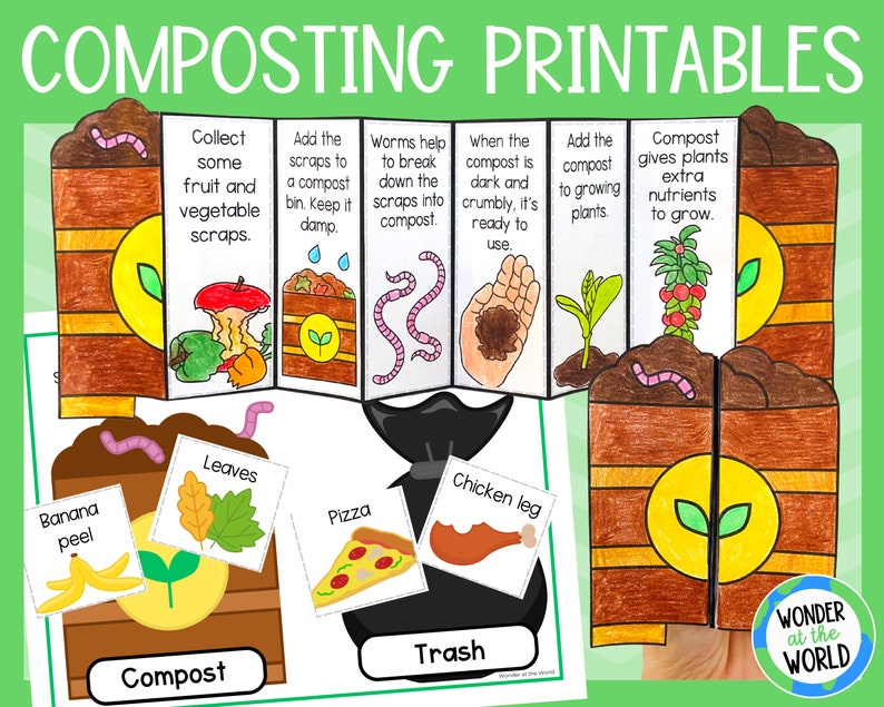 Printable Composting Activities for Kids, Foldable Sequencing Activity ...