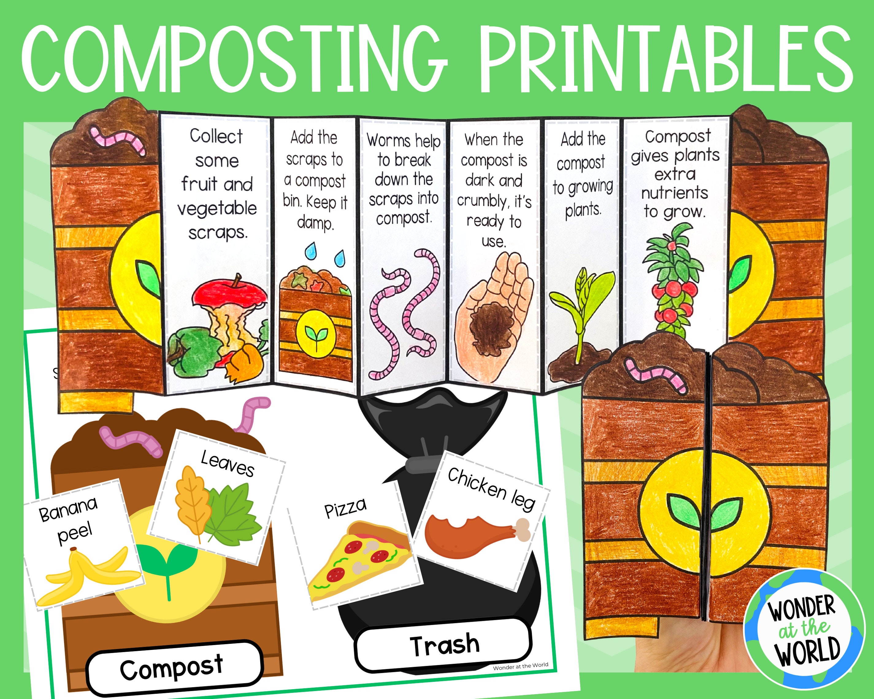 Printable Composting Activities for Kids, Foldable Sequencing Activity ... Printable Composting Activities for Kids, Foldable Sequencing Activity ...