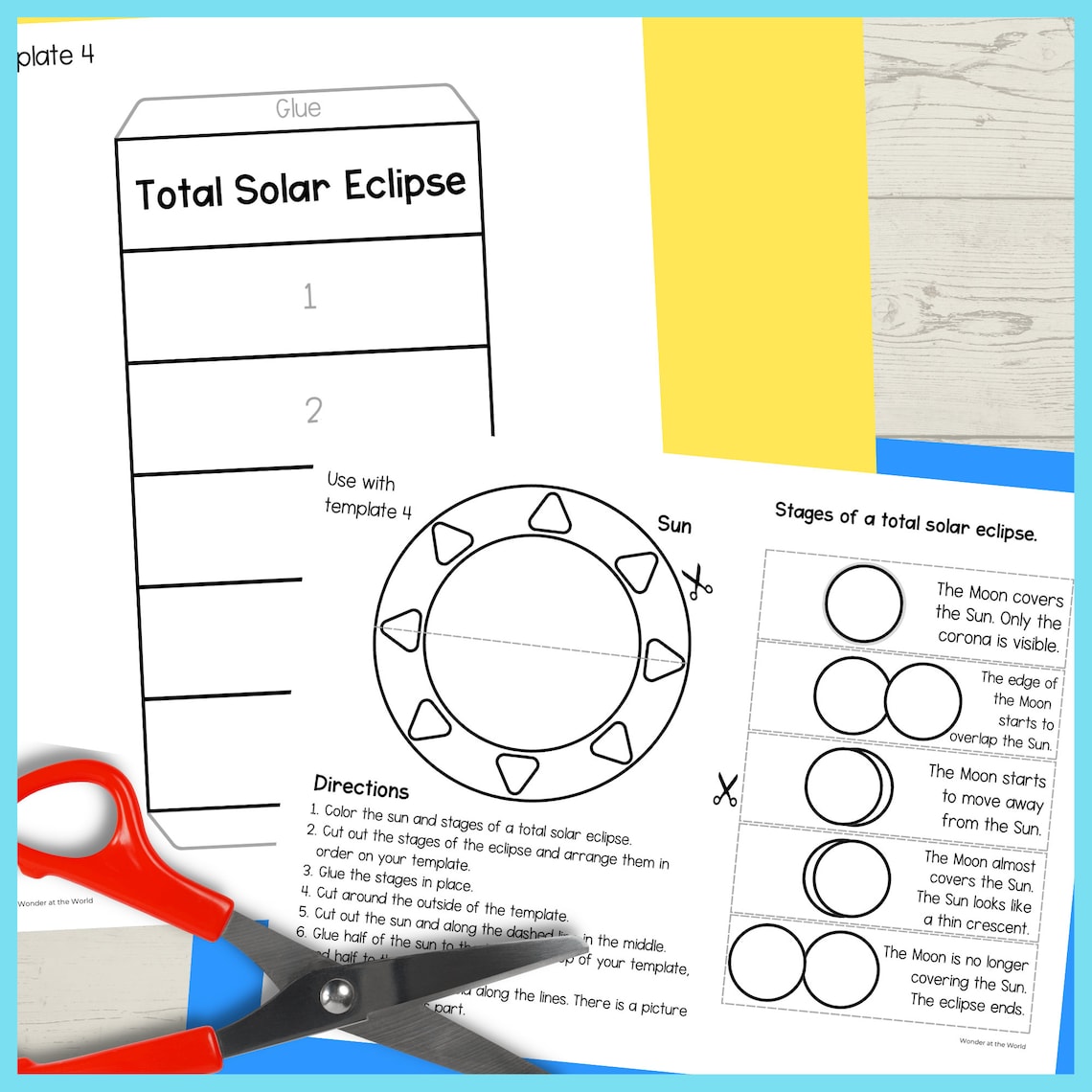 Solar Eclipse Foldable Sequencing Science Activity for Annular and ...