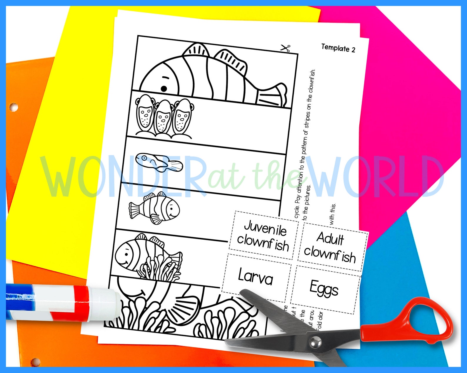Life Cycle of a Clownfish Foldable Kids' Craft | A4 and 11x8.5 Inch ...