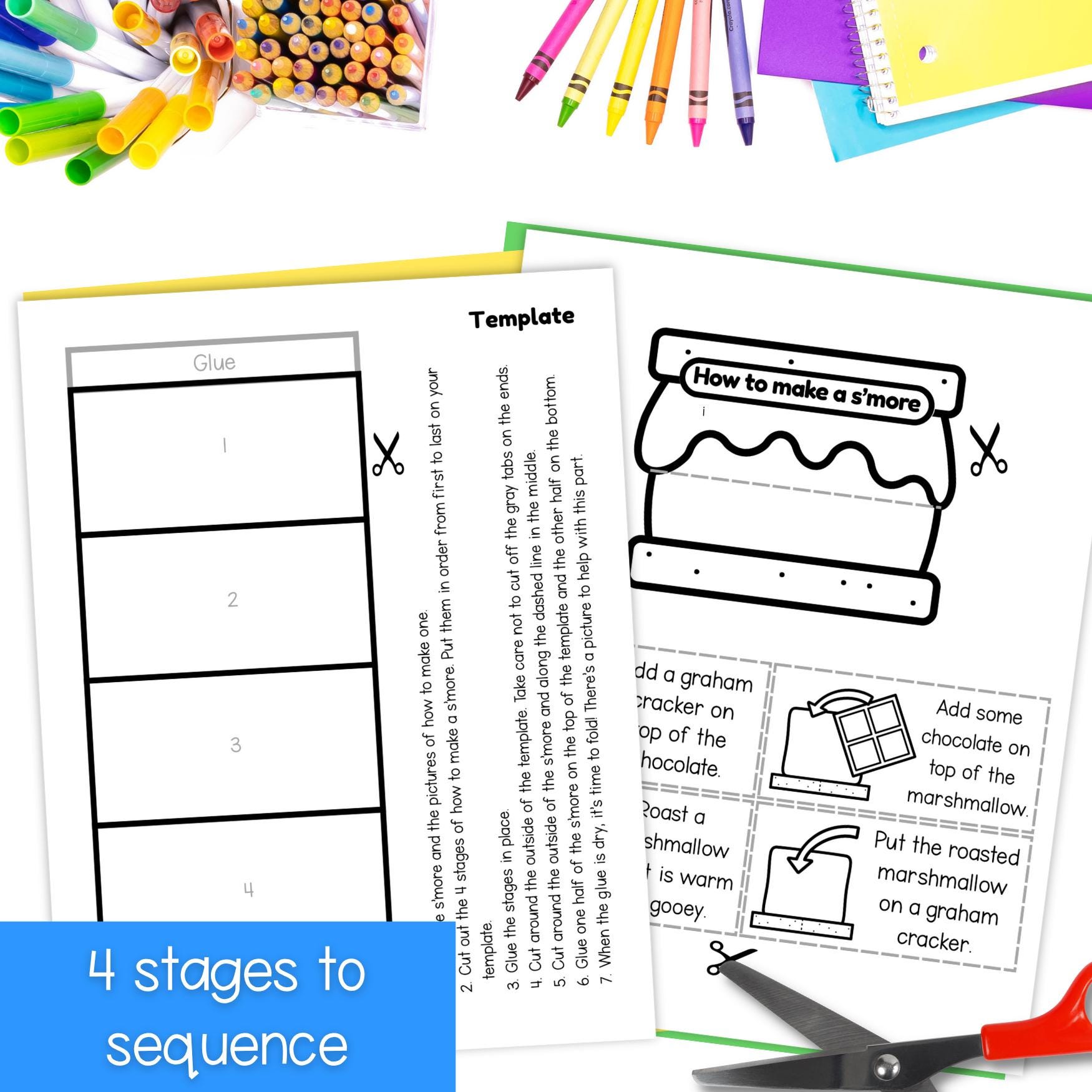 How to Make S'mores Sequencing Craft Activity PDF Digital Download for ...