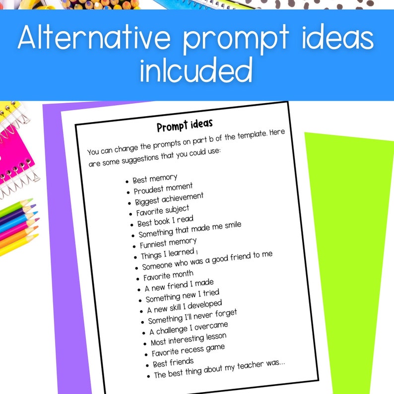 End of Year Last Day Week of School Reflection and Memories Activity ...