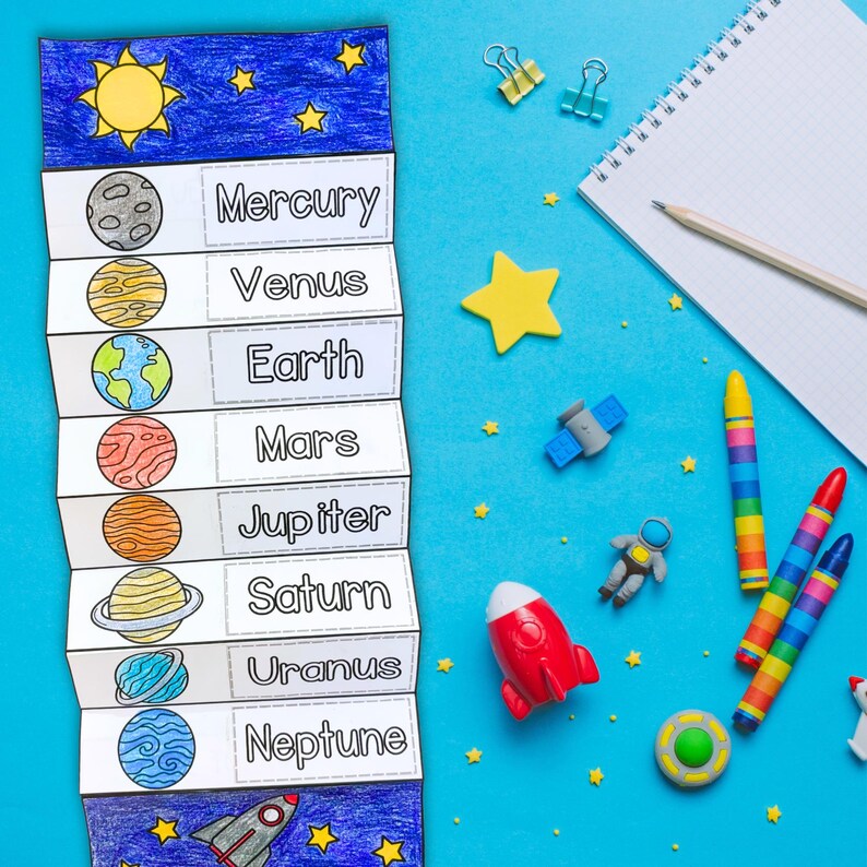Solar System Planets Space Foldout Kids' Craft | A4 and 11x8.5 Inch ...