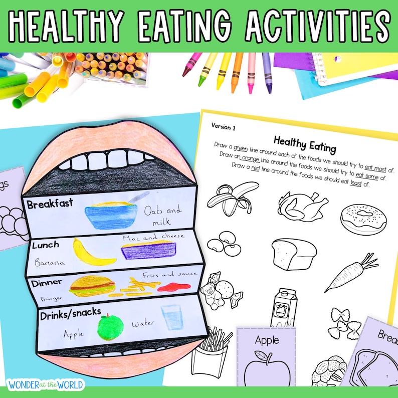 Healthy eating and foods printable foldable activity, food sorting and ...