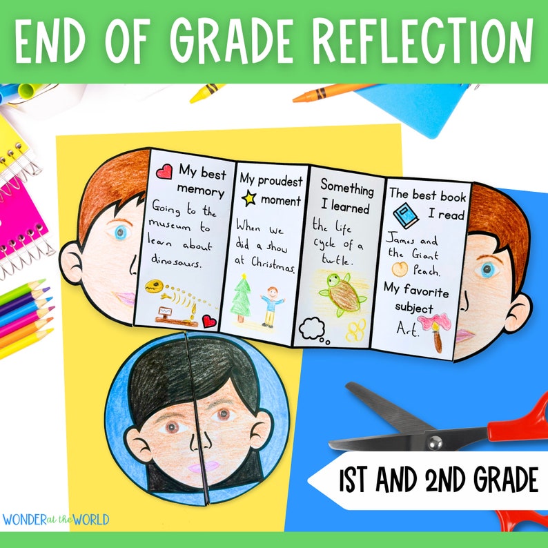 End of School Year Reflection Activity for First and Second Grade Last ...