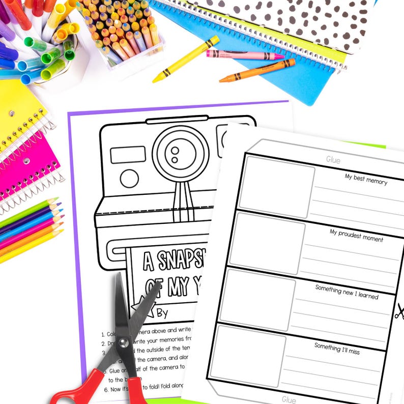 A Snapshot of My Year End of Year Camera Writing Craft Activity PDF - Etsy