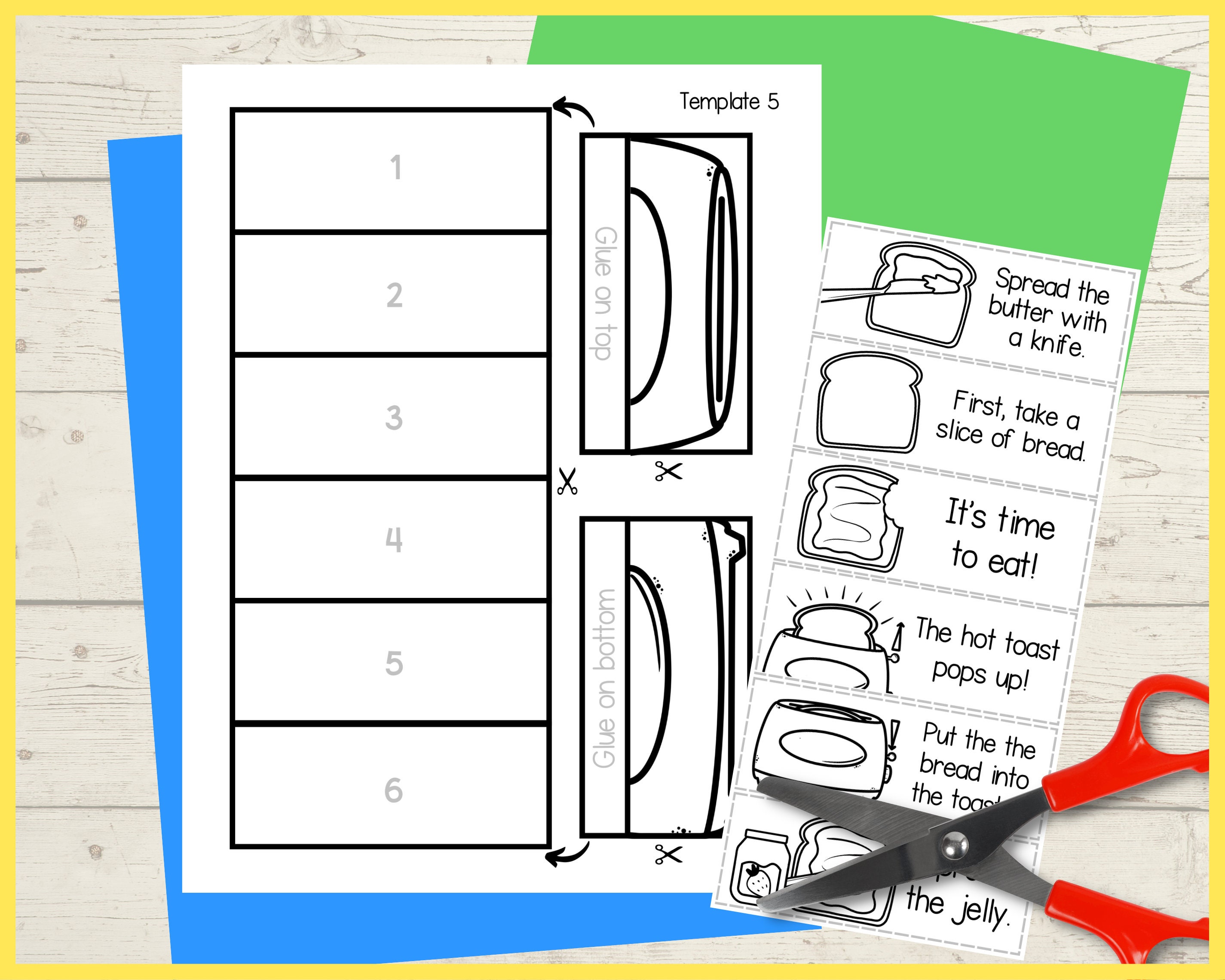 How to Make Jelly Jam Toast Cut and Paste Sequencing Activity PDF UK ...