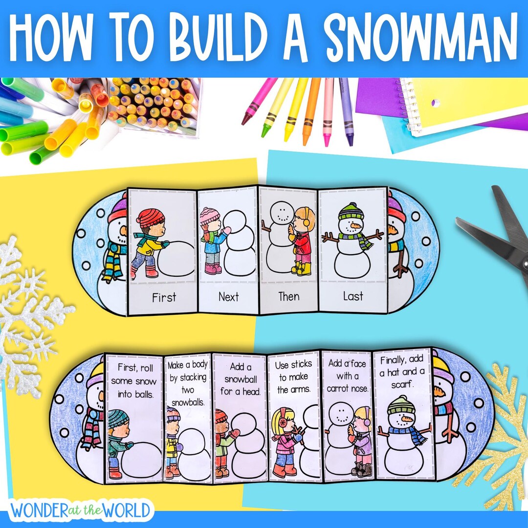 How to Build a Snowman Sequencing Activity for Kids | Digital Download ...