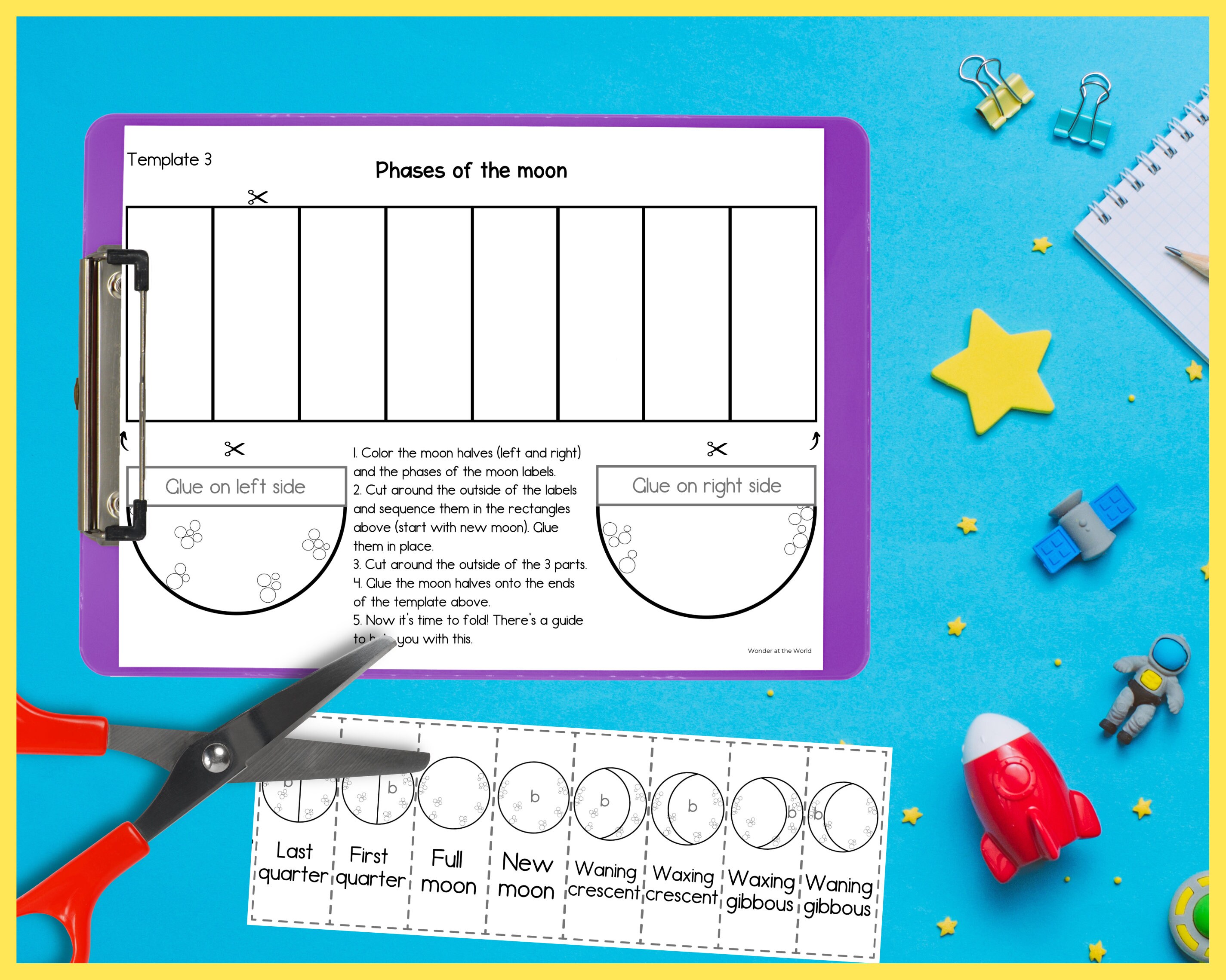 Southern Hemisphere Phases of the Moon Foldout Kid's Craft Activity ...