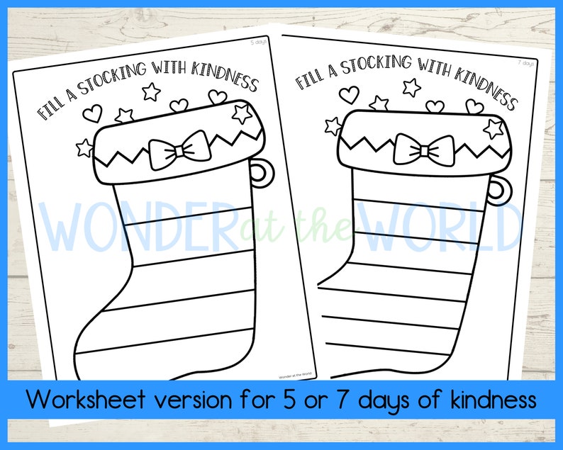 Fill a Stocking With Kindness Christmas Activity for Kids | A4 and 8 ...