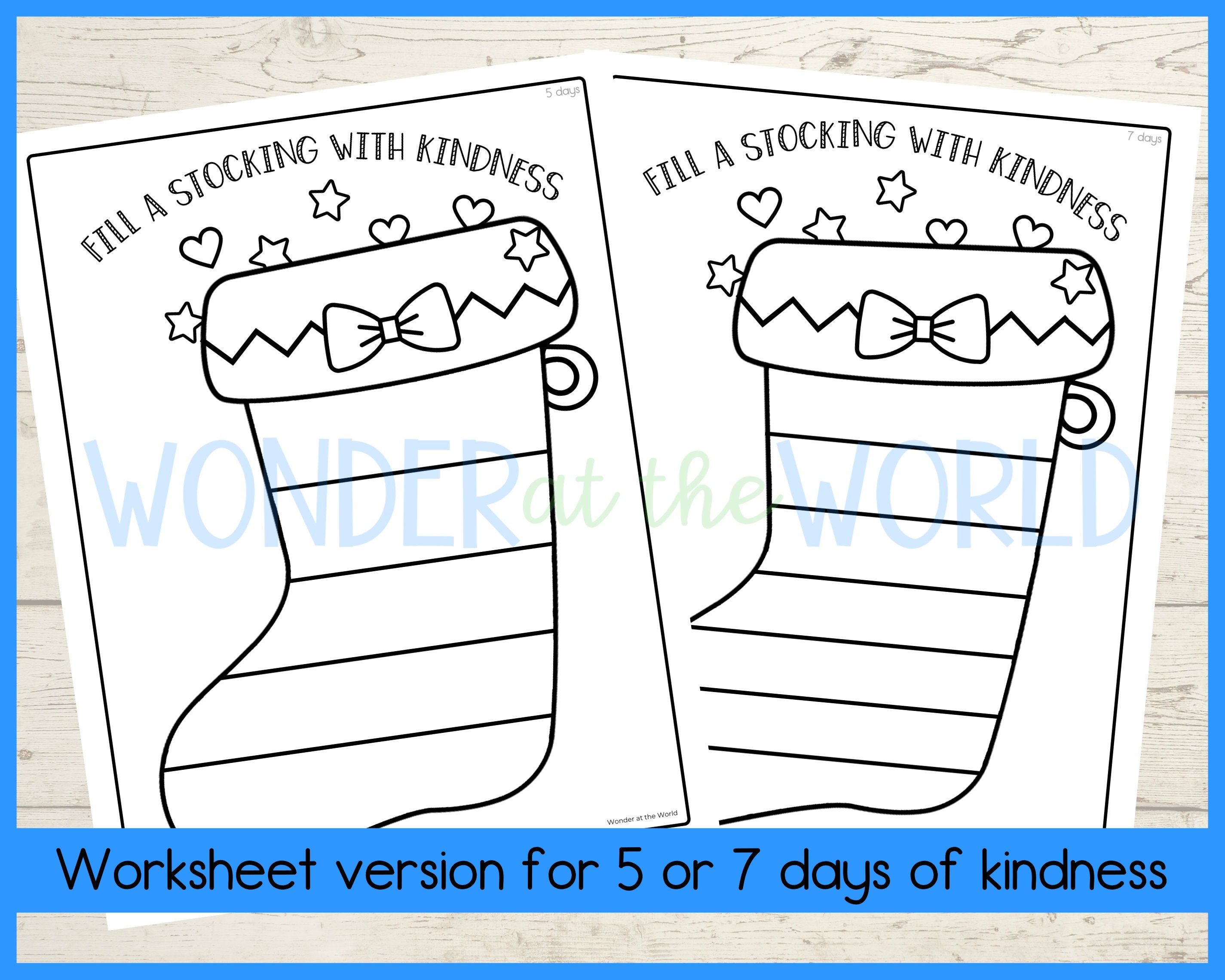 Fill a Stocking With Kindness Christmas Activity for Kids A4 and 8.5x11 ...