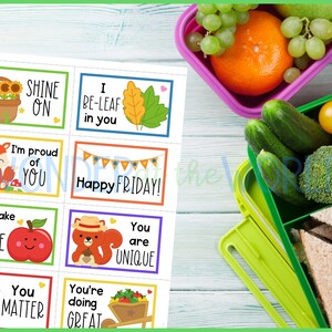 96 Printable Lunch Box Notes for Spring, Summer, Fall Autumn, Winter ...