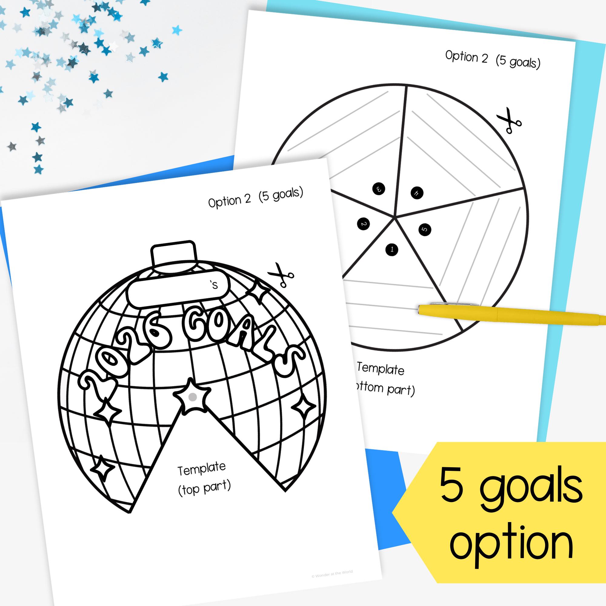 New Year 2026 Disco Ball Goal Setting Writing Kids Craft Activity ...