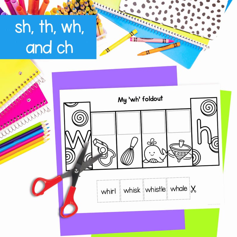 Consonant Digraphs Foldable Matching Activity | A4 and 11x8.5 Inch ...