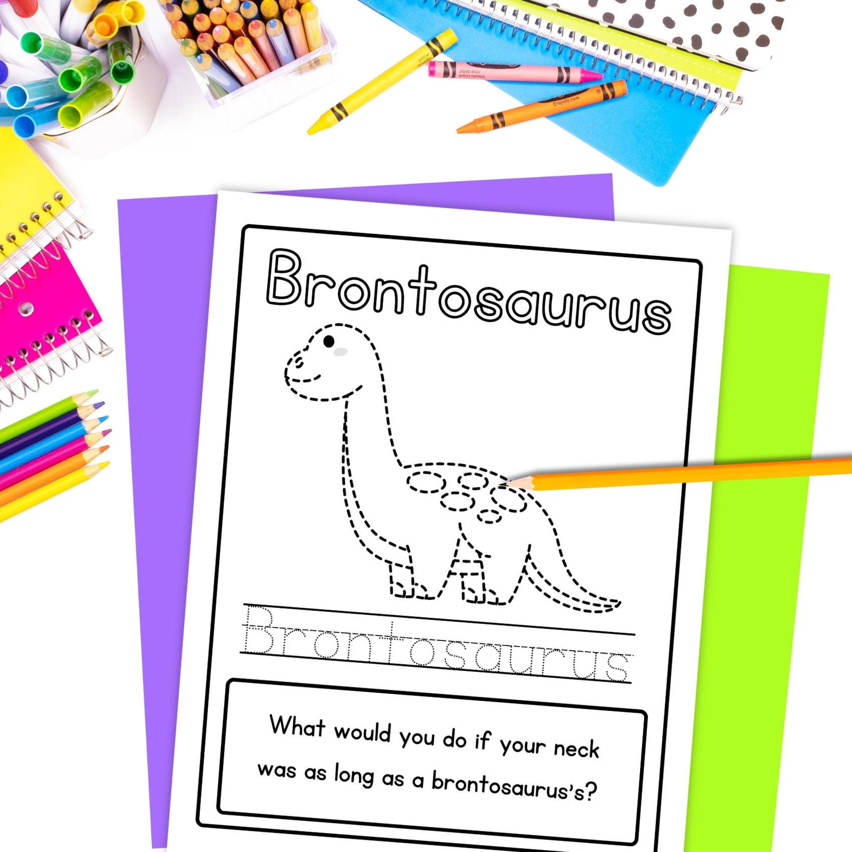 Dinosaur Tracing Activity for Kids, Printable Writing Practice Sheets ...