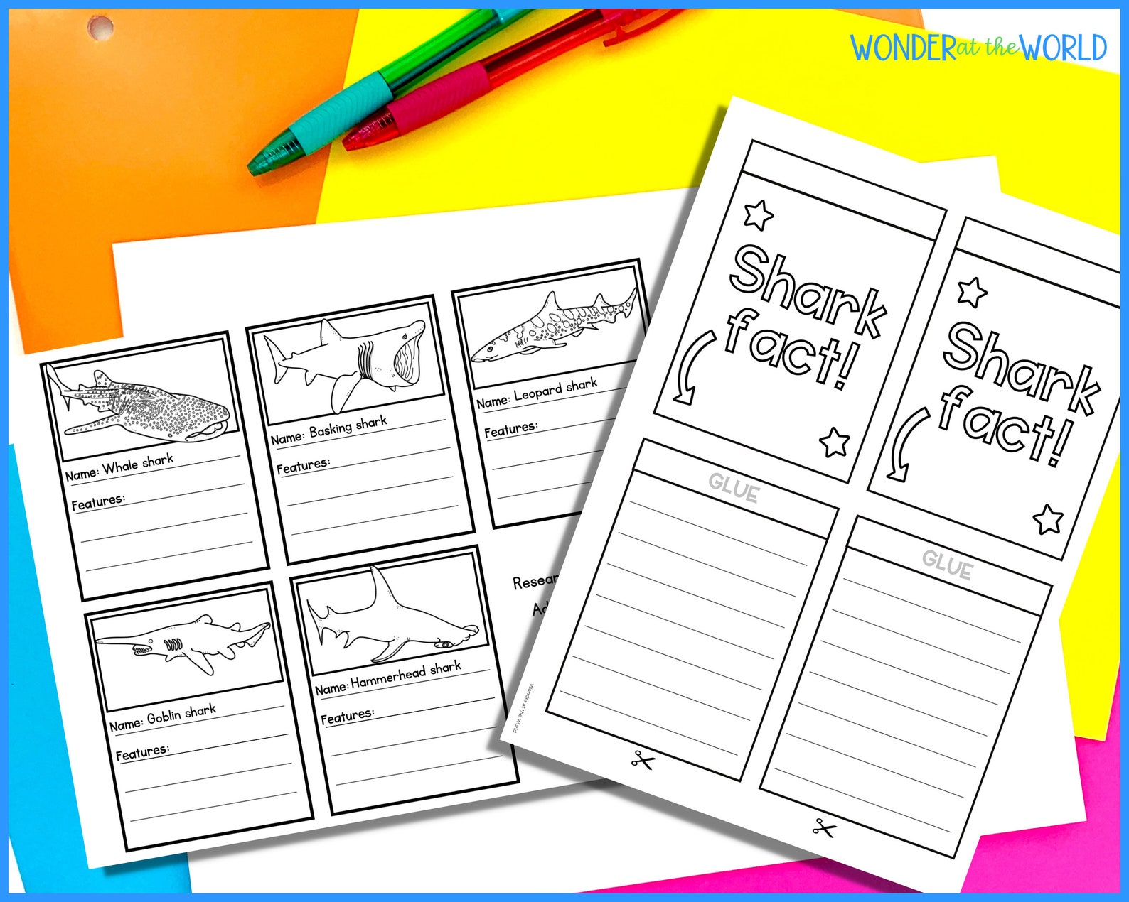 Shark Science Lapbook Printable Templates Digital Download A4 and 11x8 ...