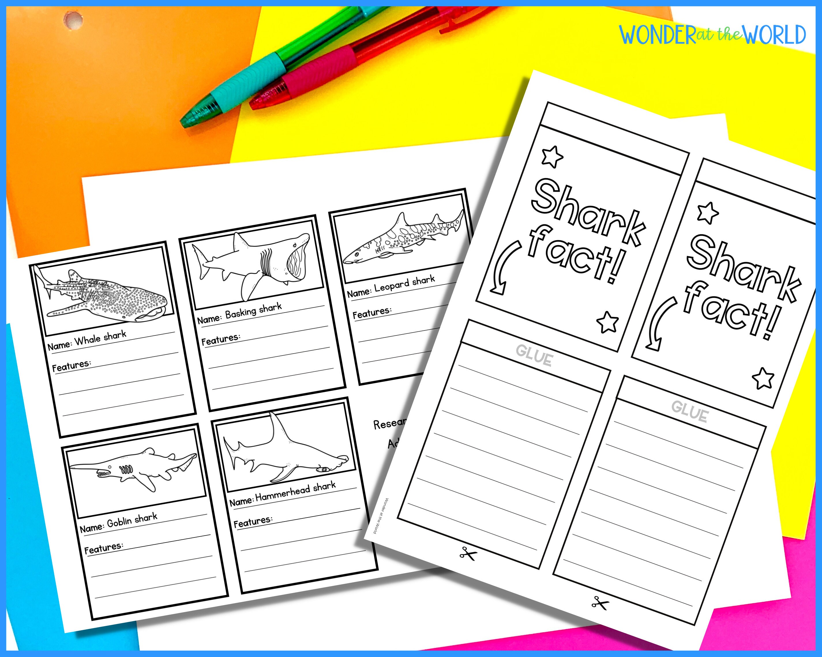 Shark Science Lapbook Printable Templates Digital Download A4 and 11x8 ...