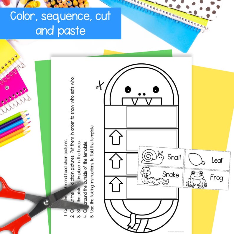 Make a Food Chain Foldable Activities PDF | A4 and 8.5x11 Inch ...