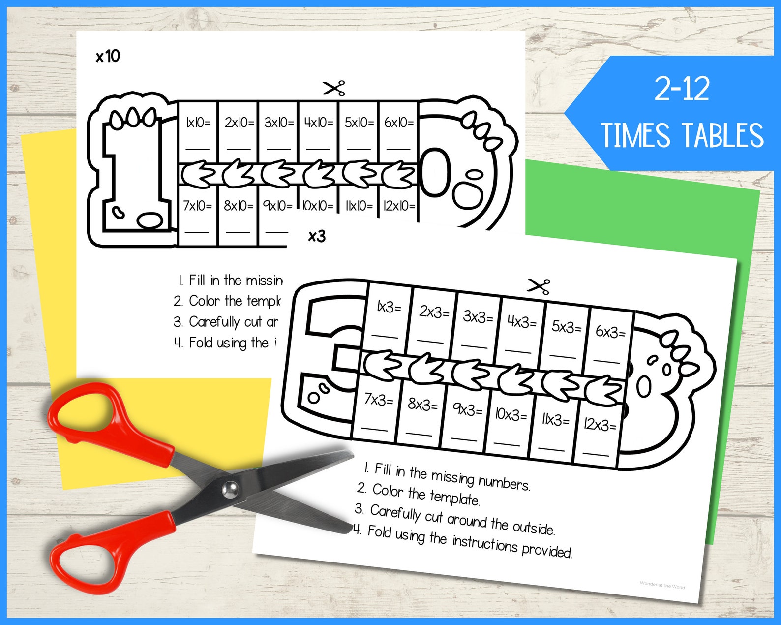 Multiplication Printable Foldout Activity | 2-12 Times Tables | Math ...