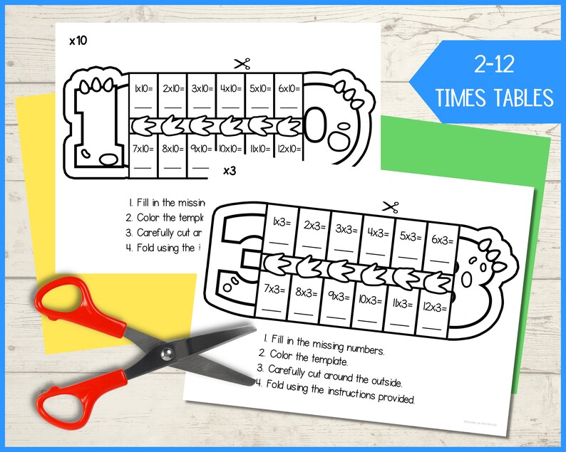 Multiplication Printable Foldout Activity | 2-12 Times Tables | Math ...