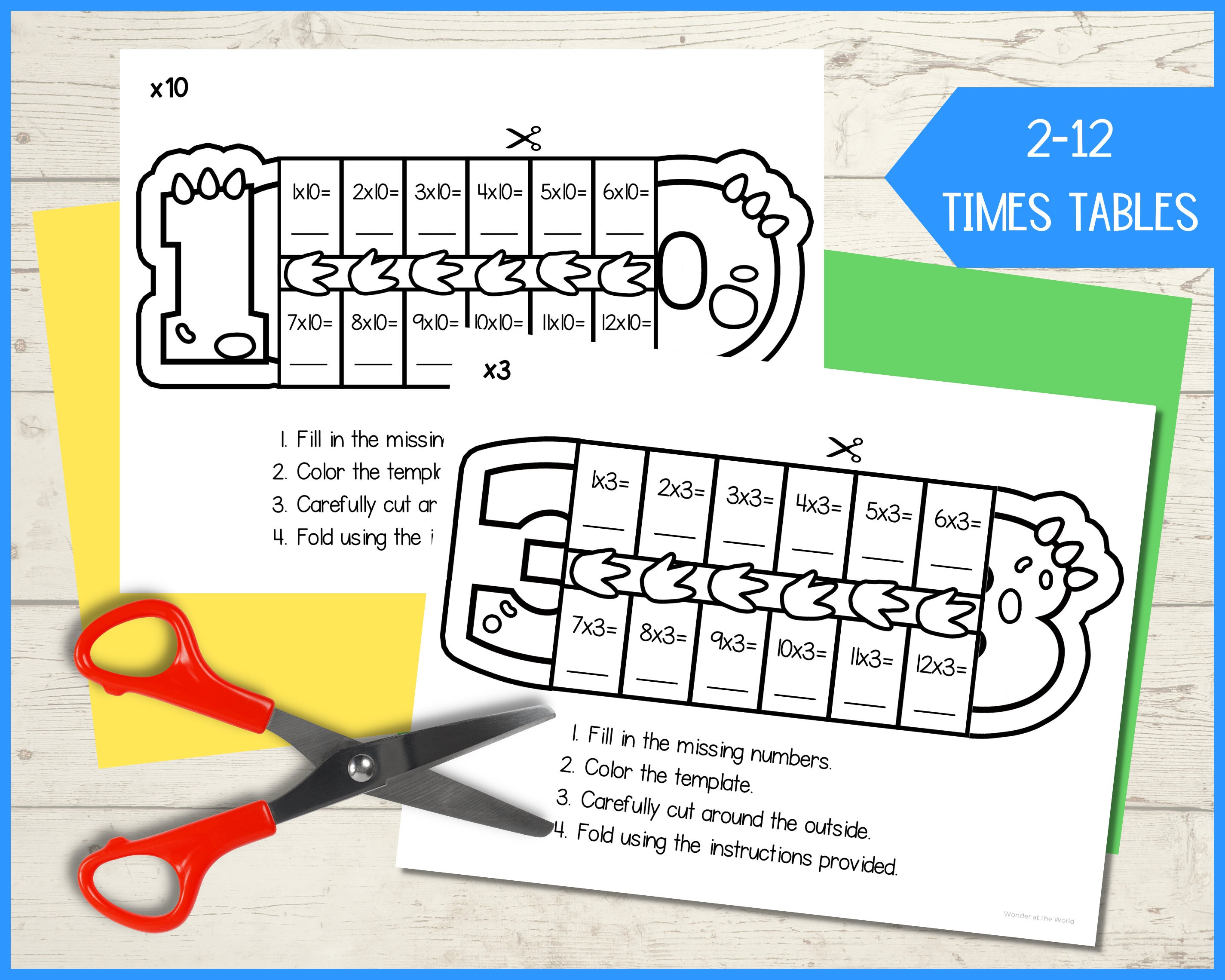 Multiplication Printable Foldout Activity | 2-12 Times Tables | Math ...