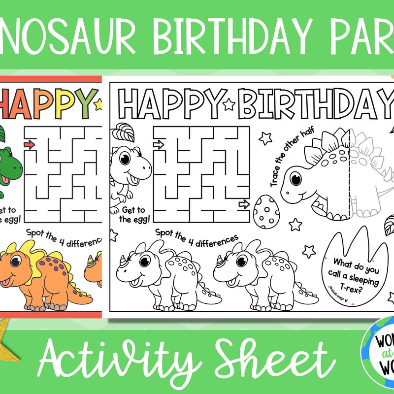 Dinosaur Placemats - Etsy