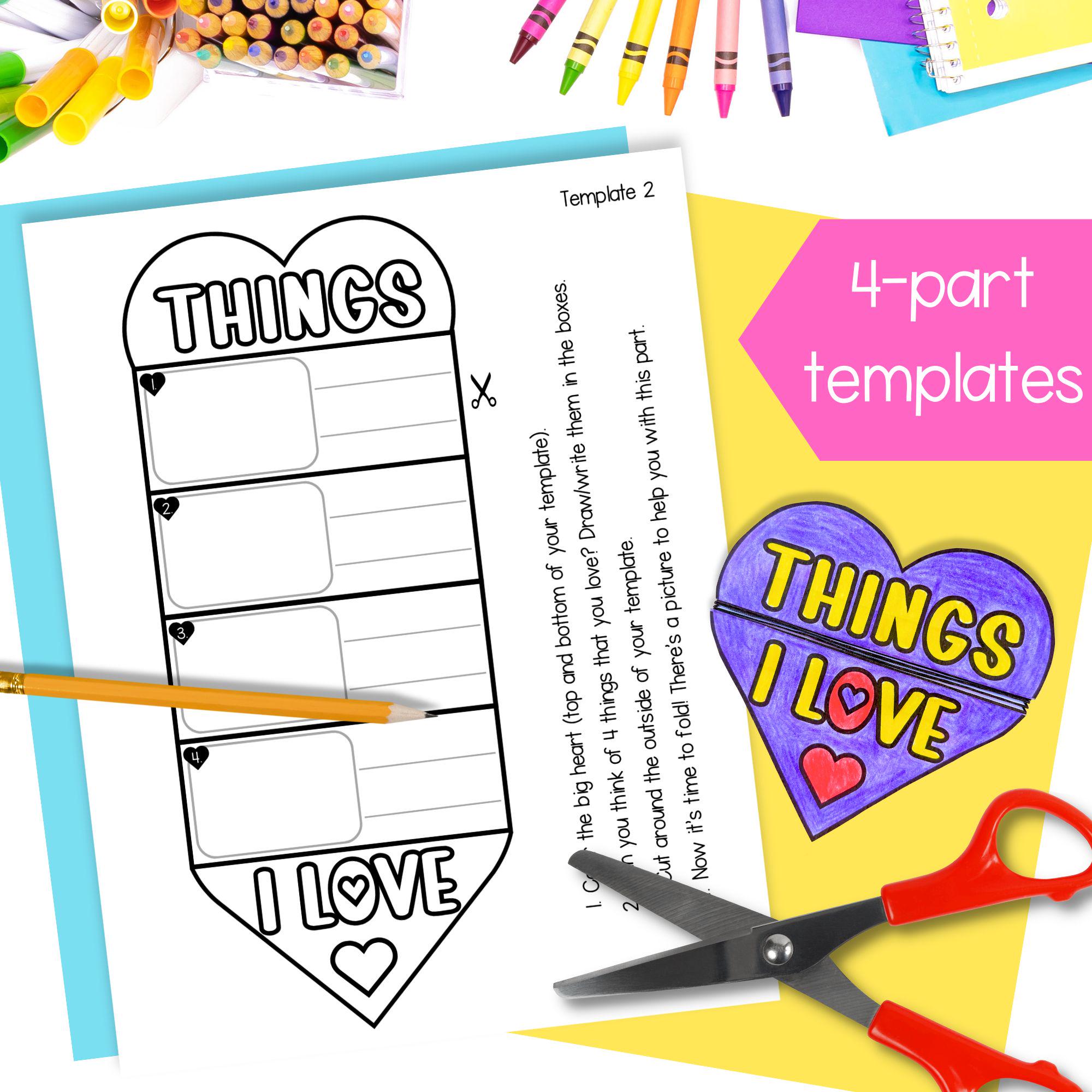 Things I Love Foldouts Valentine's Day Writing Craft Activity for ...