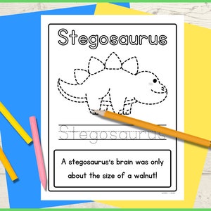 Dinosaur Tracing Activity for Kids, Printable Tracing Practice Sheets ...