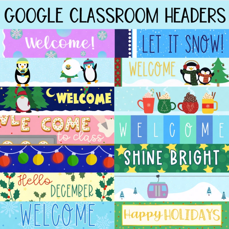 19 Winter Animated Google Classroom Headers Banners for November ...