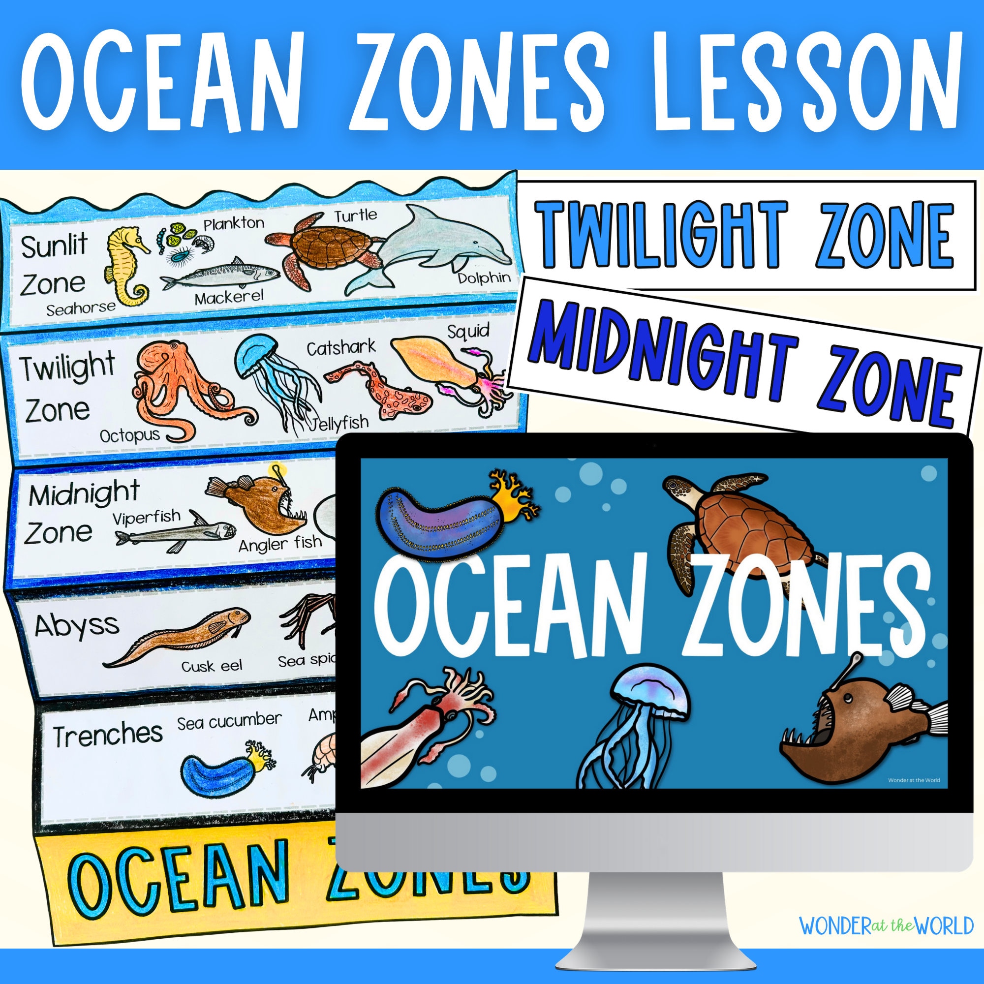 Ocean Zones Lesson With Slideshow Introduction and Foldable Activity ...