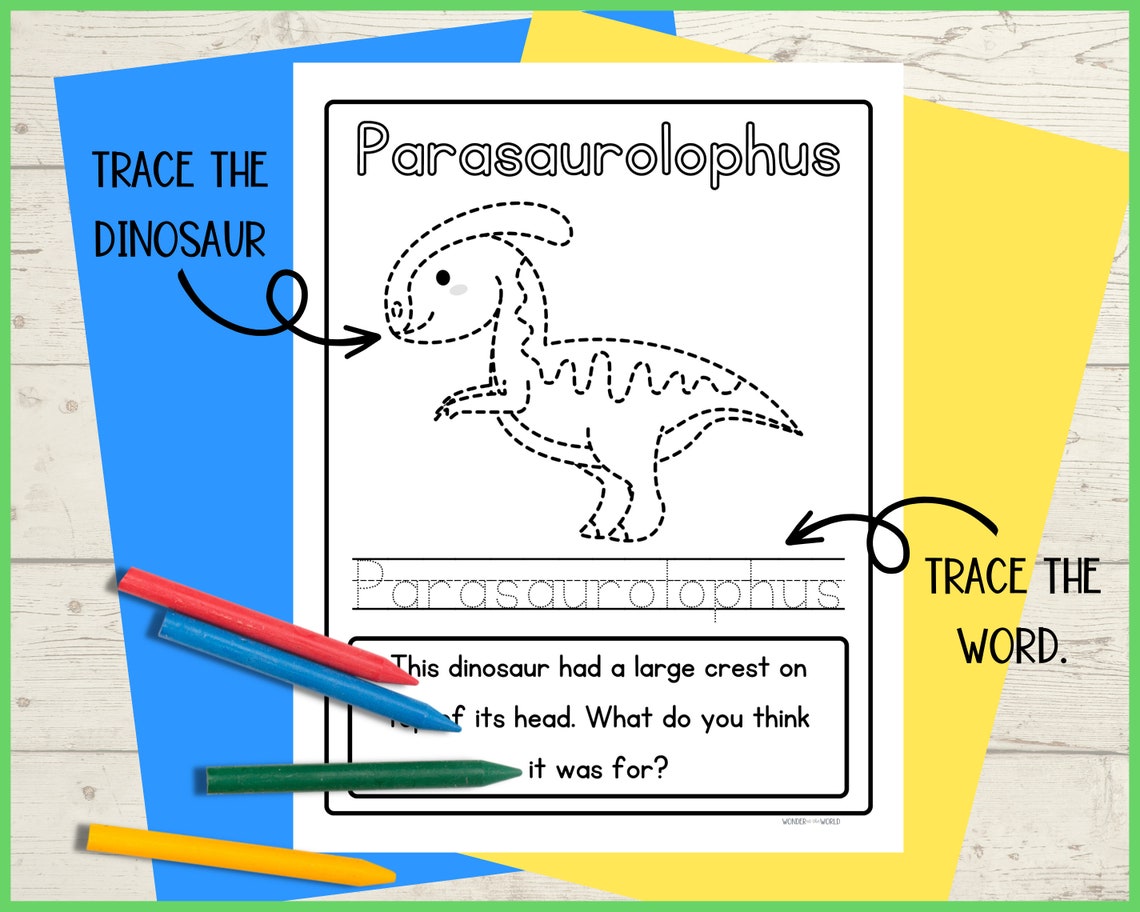 Dinosaur Tracing Activity for Kids, Printable Tracing Practice Sheets ...