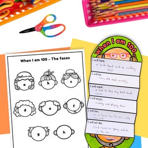 When I Am 100 Years Old Foldable Writing Craft Activity for 100 Days of ...
