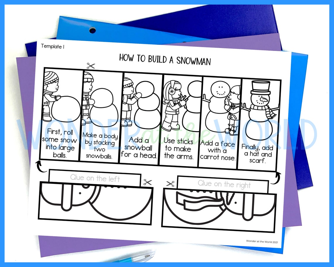 How to Build a Snowman Sequencing Activity for Kids Digital Download ...