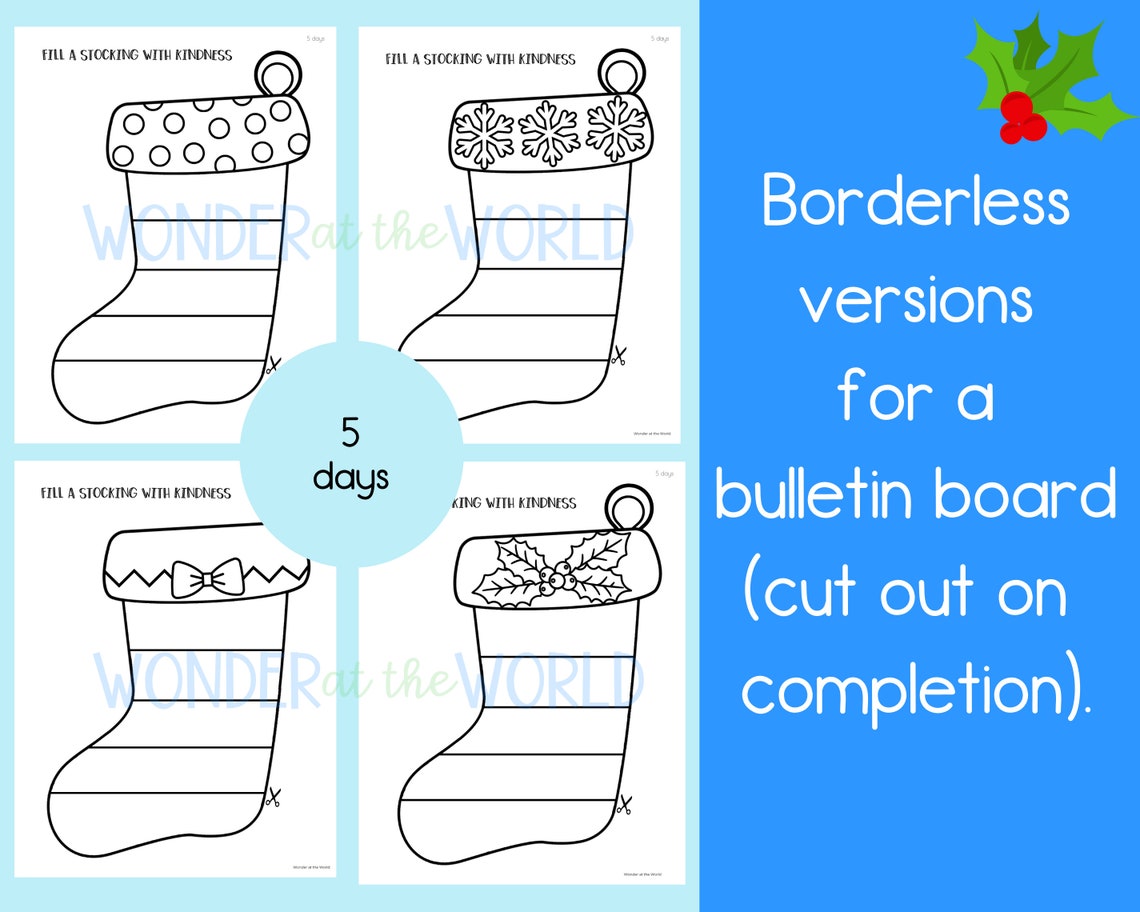 Fill a Stocking With Kindness Christmas Activity for Kids A4 - Etsy