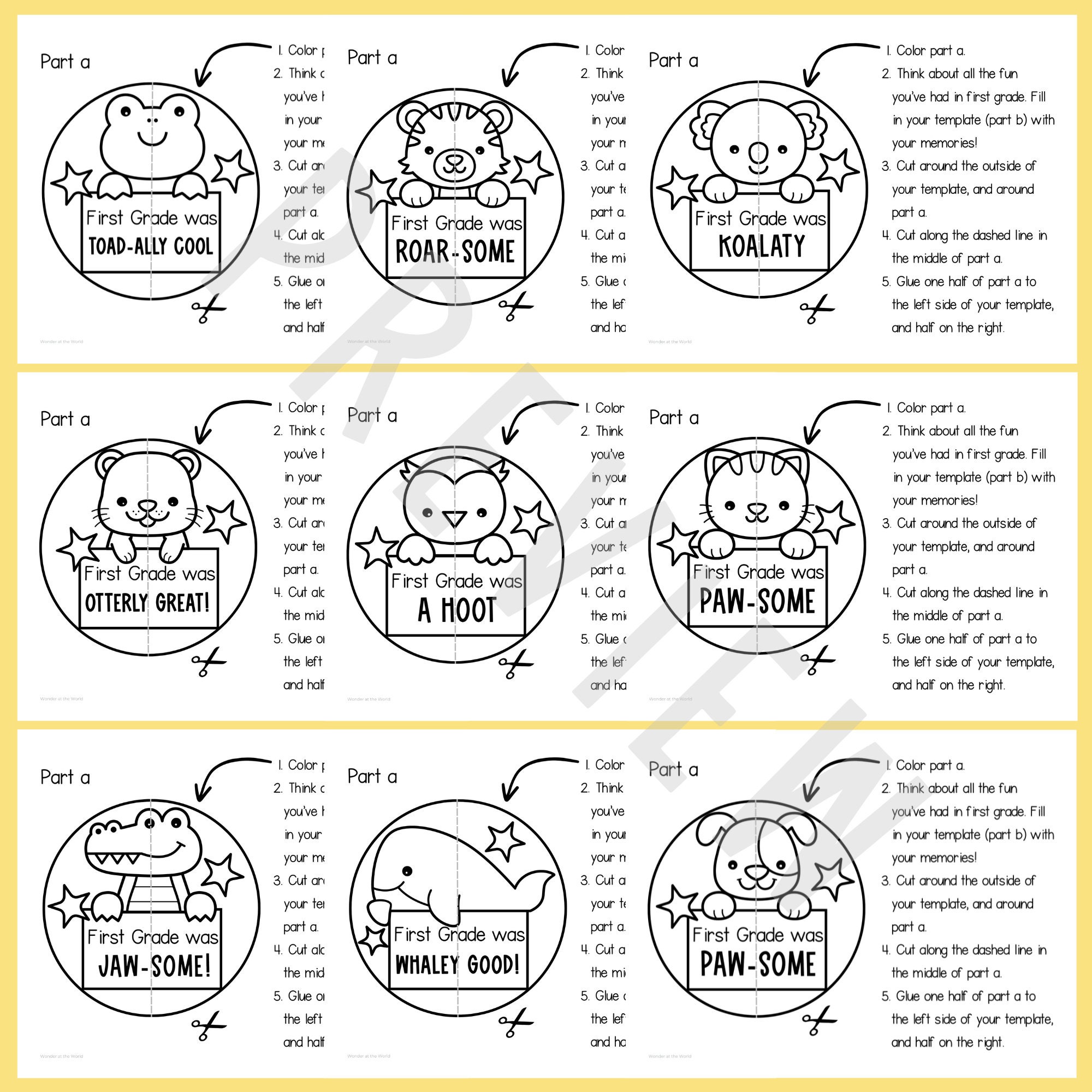 End of First Grade Memories Foldable Activity for Last Day Week of ...