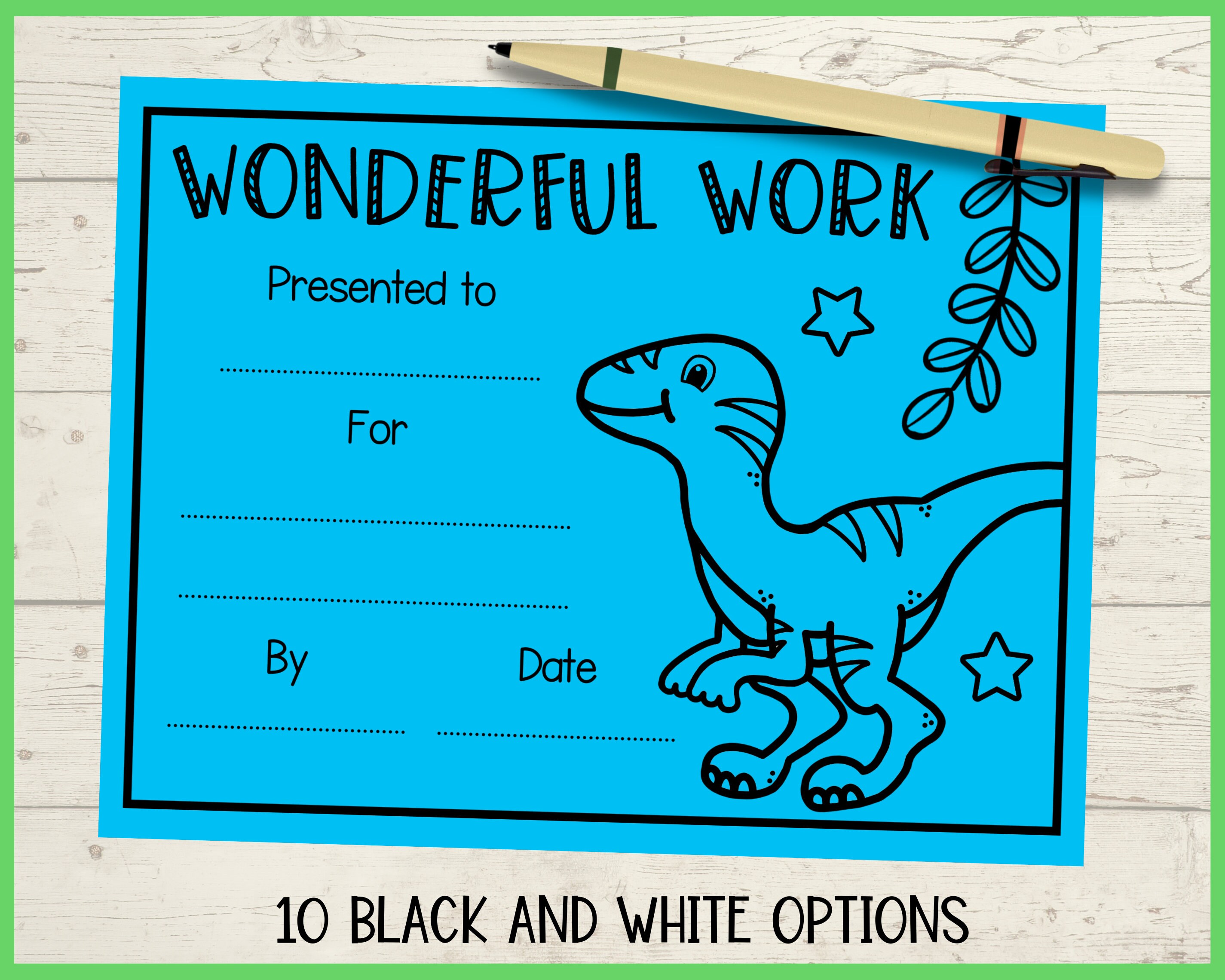 10 Dinosaur Classroom Reward Certificates for Kids | Digital Download ...