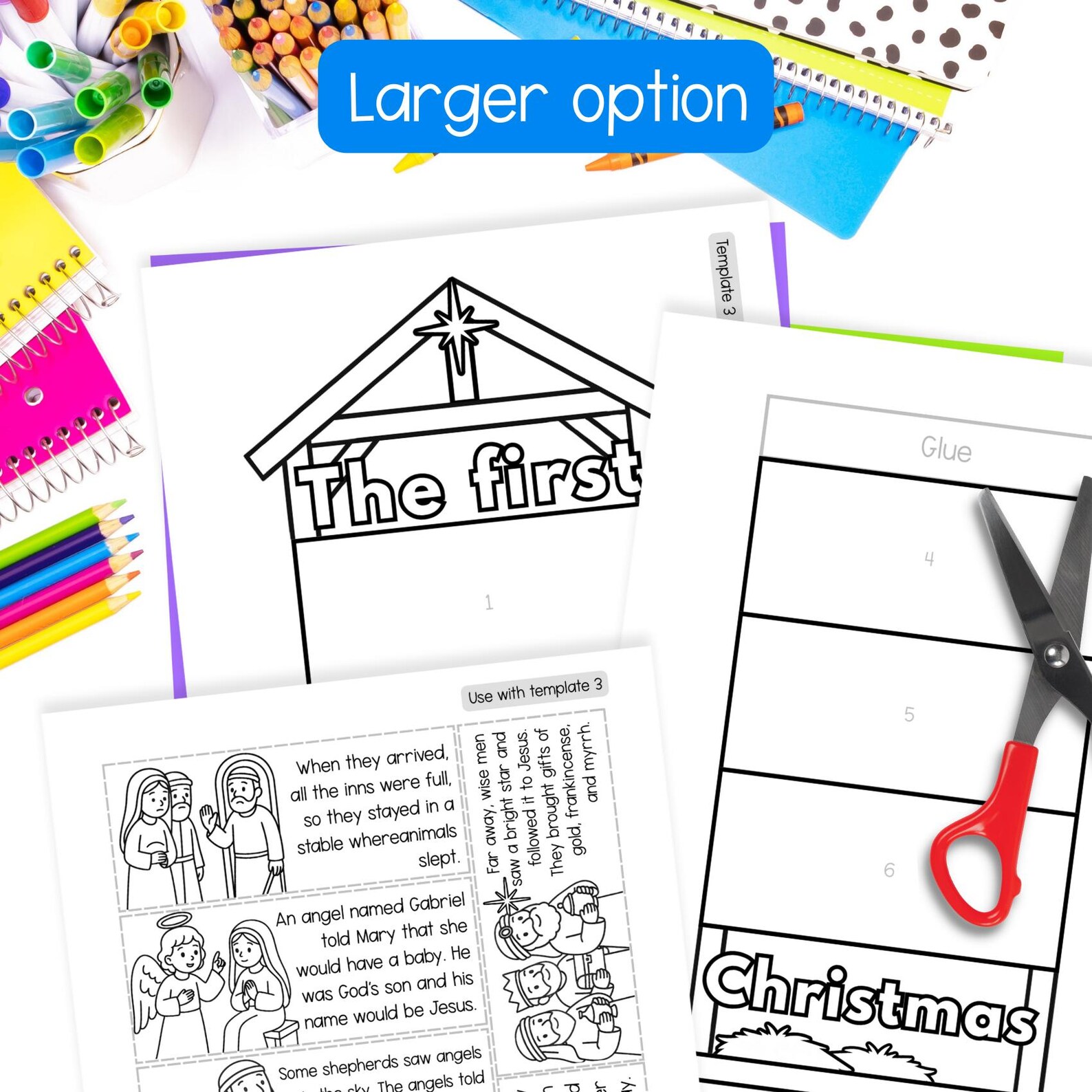 The First Christmas Nativity Sequence and Fold Craft Activity for Jesus ...