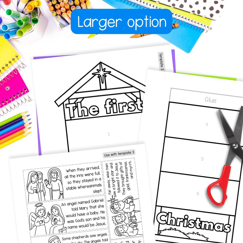 The First Christmas Nativity Sequence and Fold Craft Activity for Jesus ...