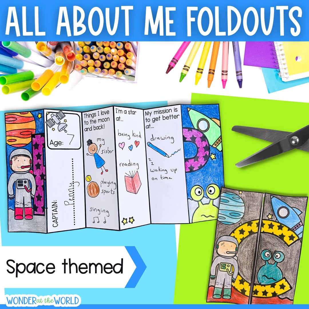 Space All About Me Class Back to School Foldable Printable Activity ...