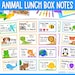 24 Printable Animal Lunch Box Notes for Kids | Printable Digital ...