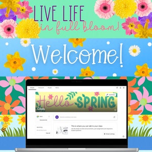 Spring Themed Animated Google Classroom Headers Banners for Teachers ...