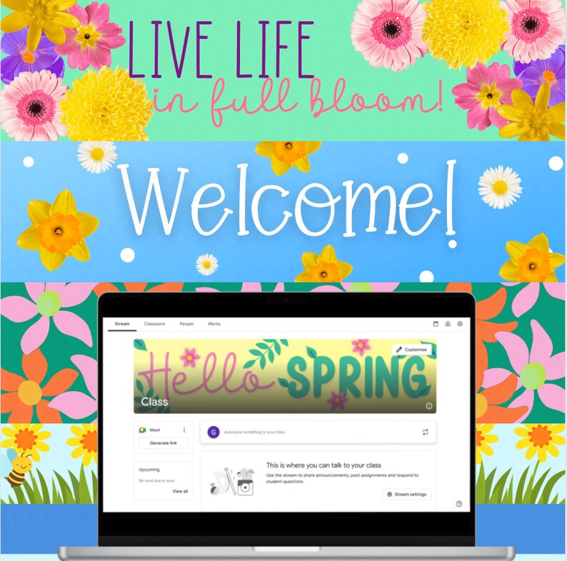 Spring Themed Animated Google Classroom Headers Banners for Teachers ...